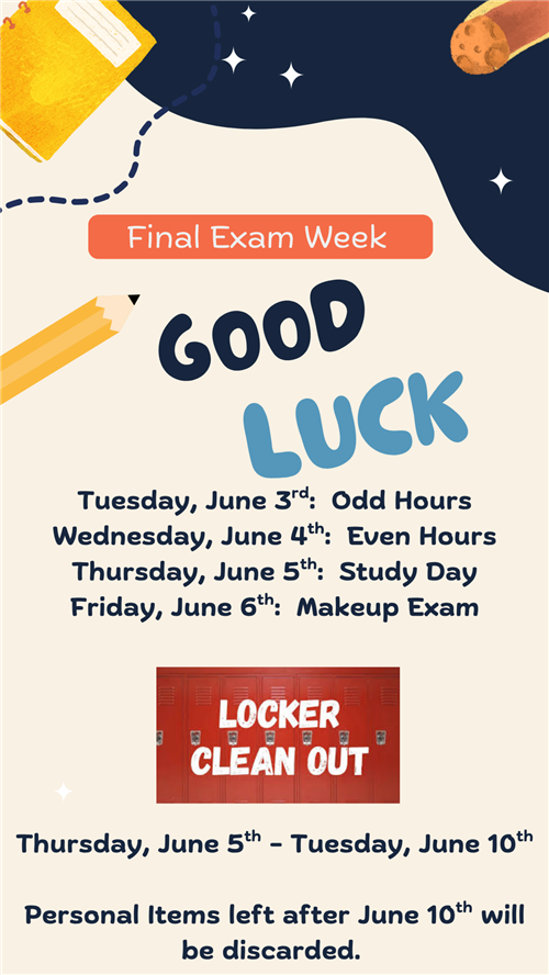 📚 Final Exams Week: June 3–6