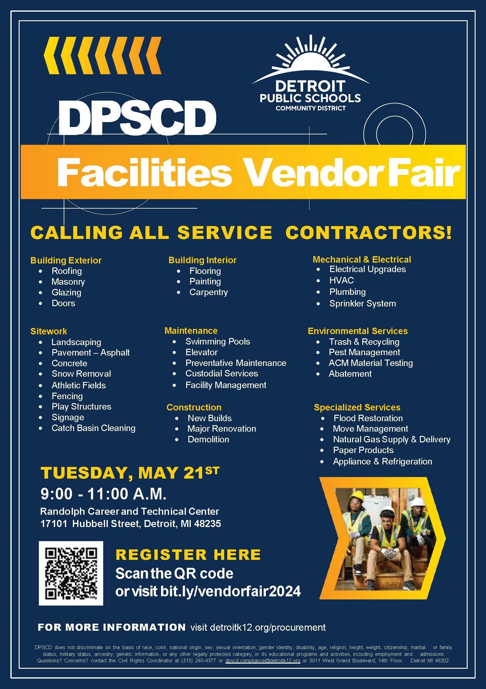 Finance / DPSCD Facilities Vendor Fair