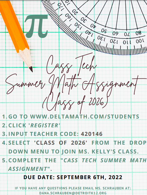 Summer Work / Summer Assignments